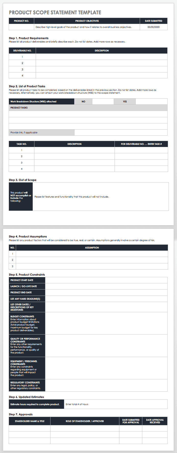 Free Statement of Work Templates Smartsheet
