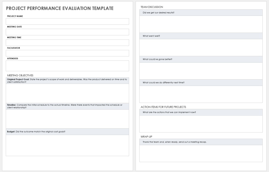 Free Project Evaluation Templates | Smartsheet