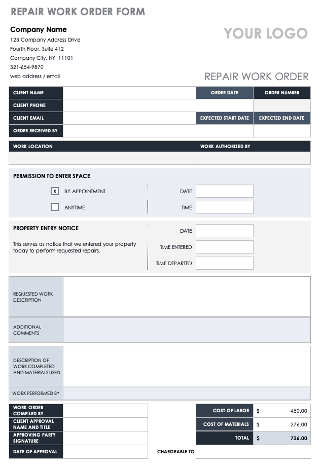 Free Order Form Templates | Smartsheet