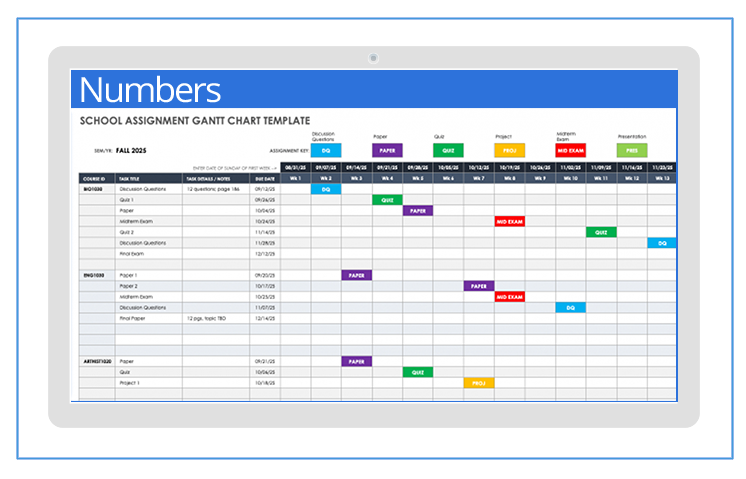 Free Gantt Templates for Apple Numbers on Mac | Smartsheet