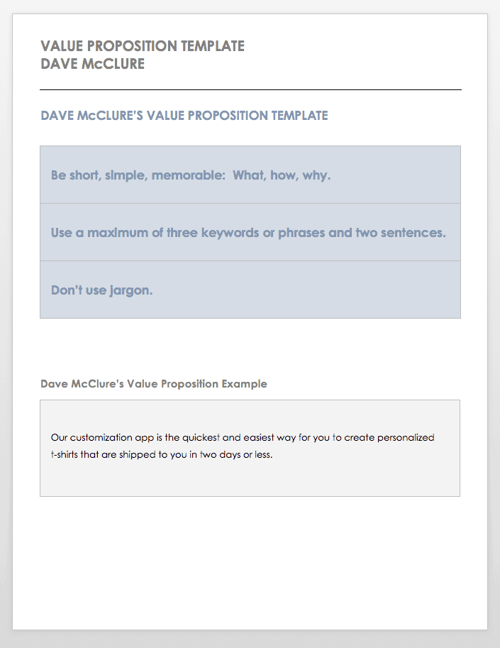 Free Value Proposition Templates | Smartsheet