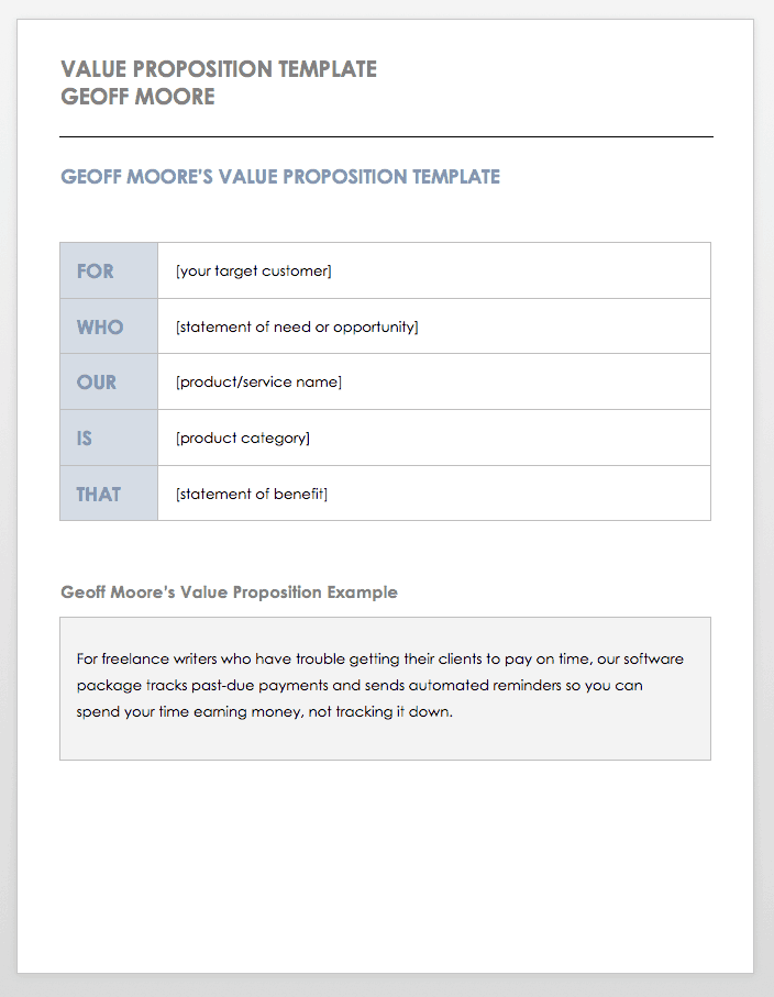 Free Value Proposition Templates | Smartsheet