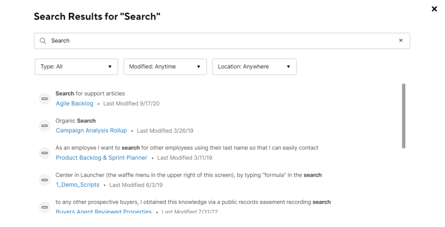New Search UI | Smartsheet