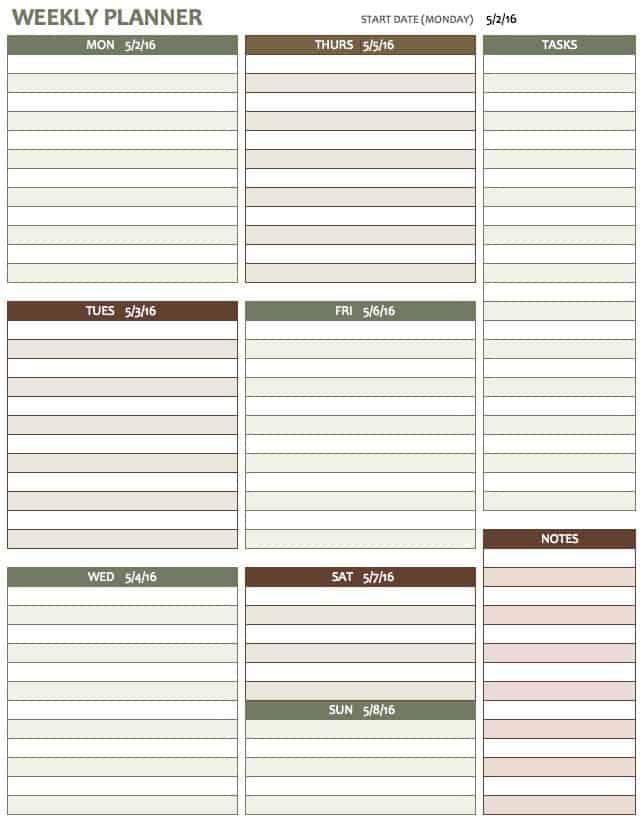 Free Weekly Schedule Templates For Excel - Smartsheet