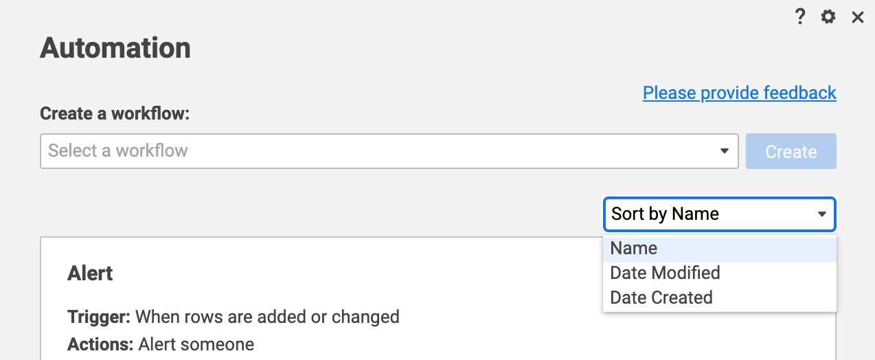 Workflow Sorting Smartsheet